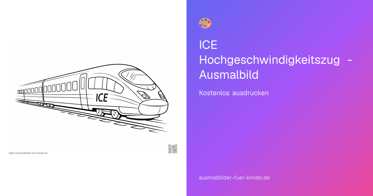 ICE Hochgeschwindigkeitszug - Ausmalbild - Kostenlos zum Ausdrucken für ...
